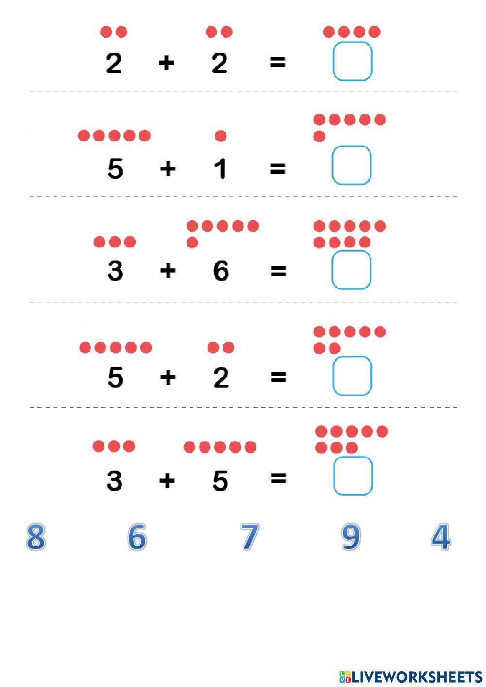 Sumas online exercise for Inicial II | Live Worksheets