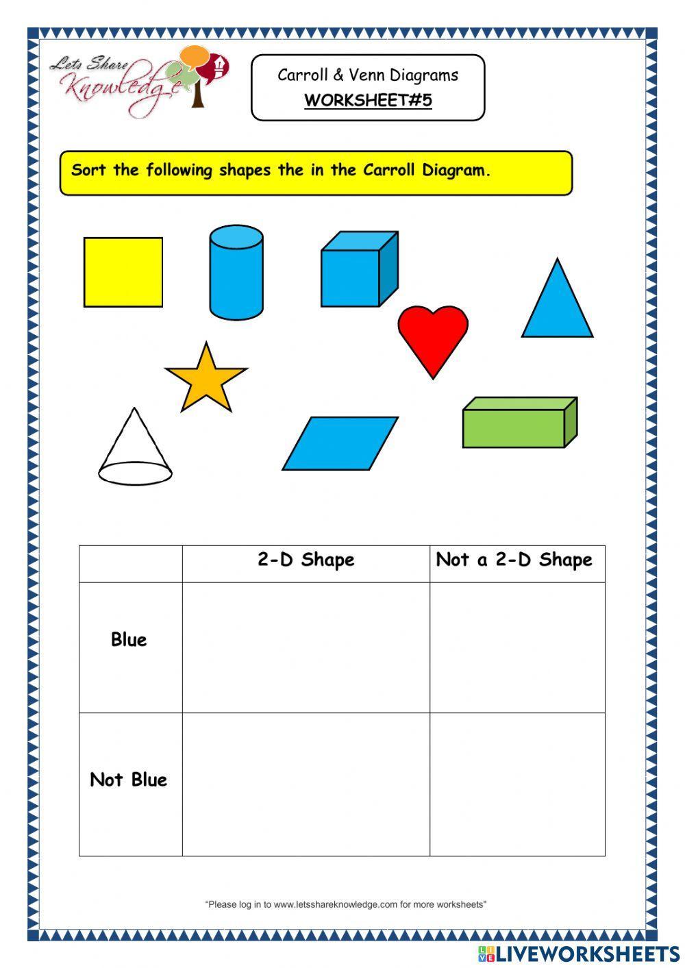 Caroll diagram … | Free Interactive Worksheets | 2976557