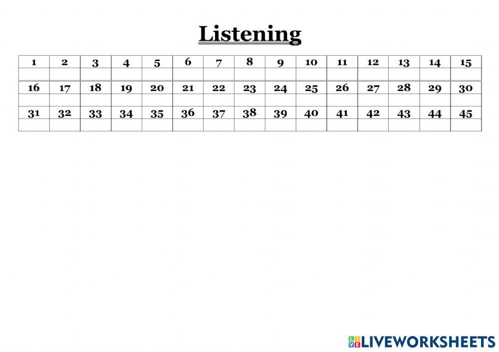 Answersheet - listening - practice test 2 - new book worksheet | Live ...