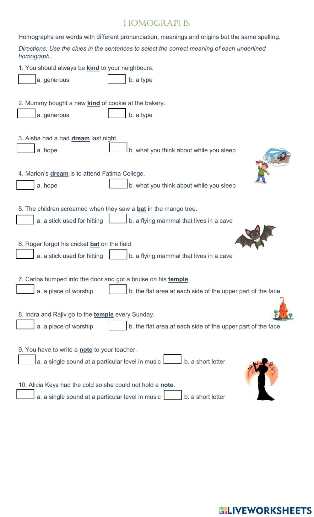 4975090 | Homographs | Corinne Harewood | LiveWorksheets