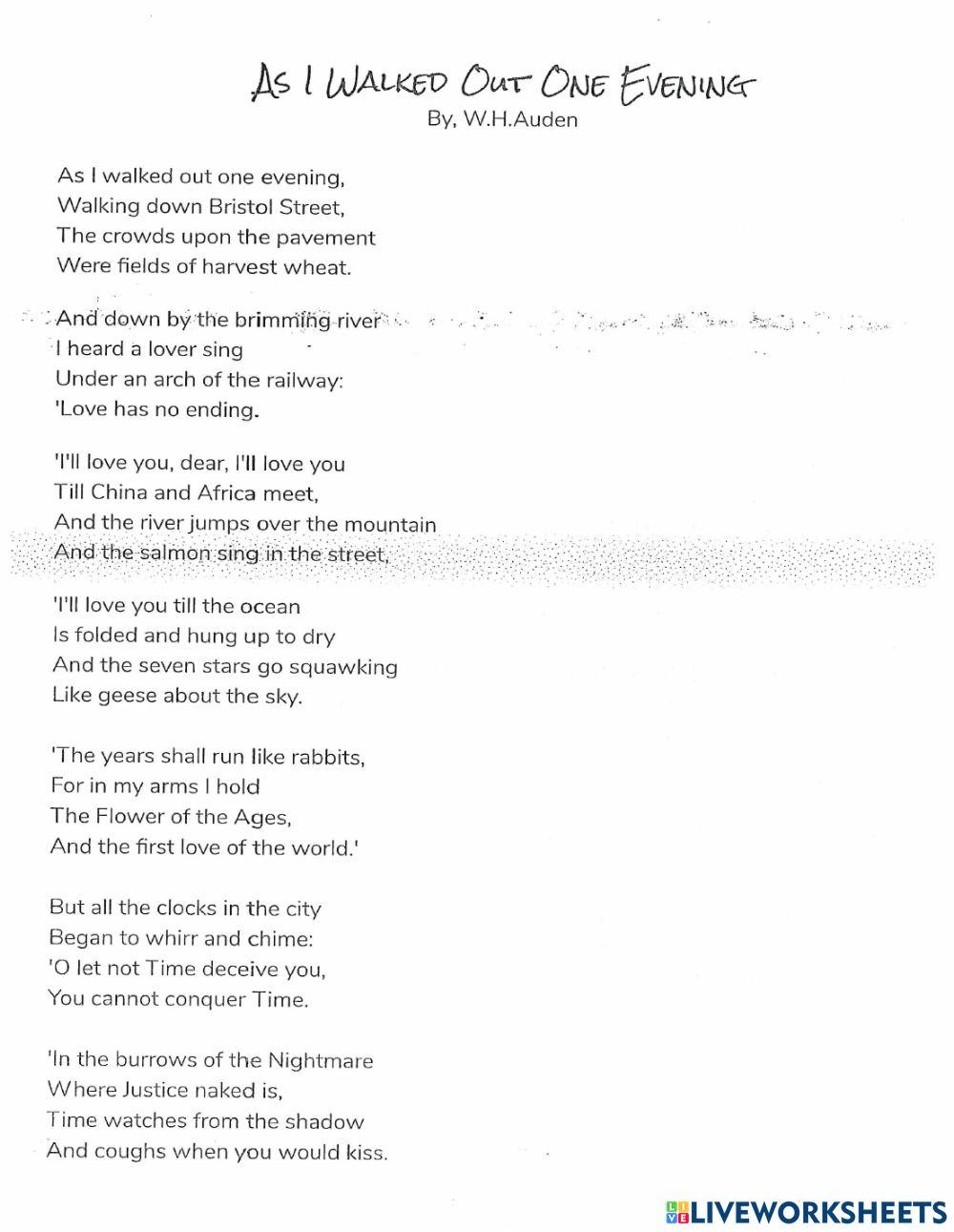 Poetry Packet 4 worksheet | Live Worksheets