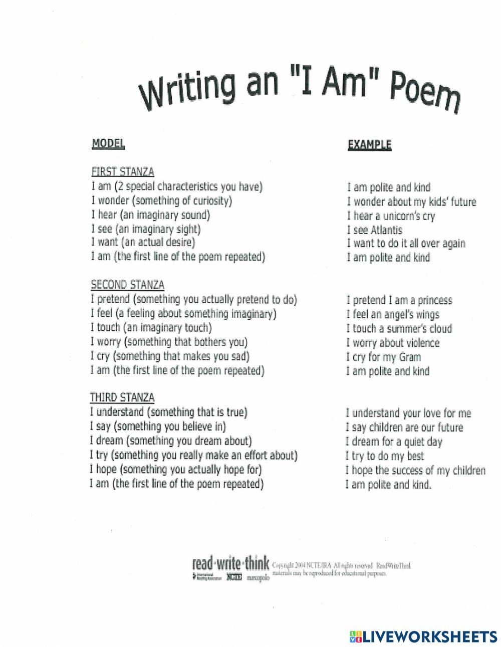 Poetry Packet 4 worksheet | Live Worksheets