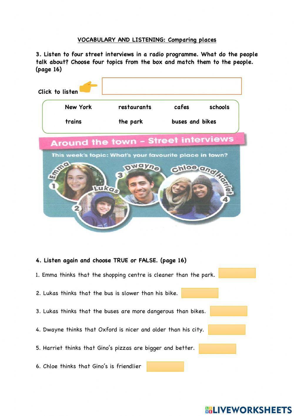 Vocabulary and … | Free Interactive Worksheets | 937494