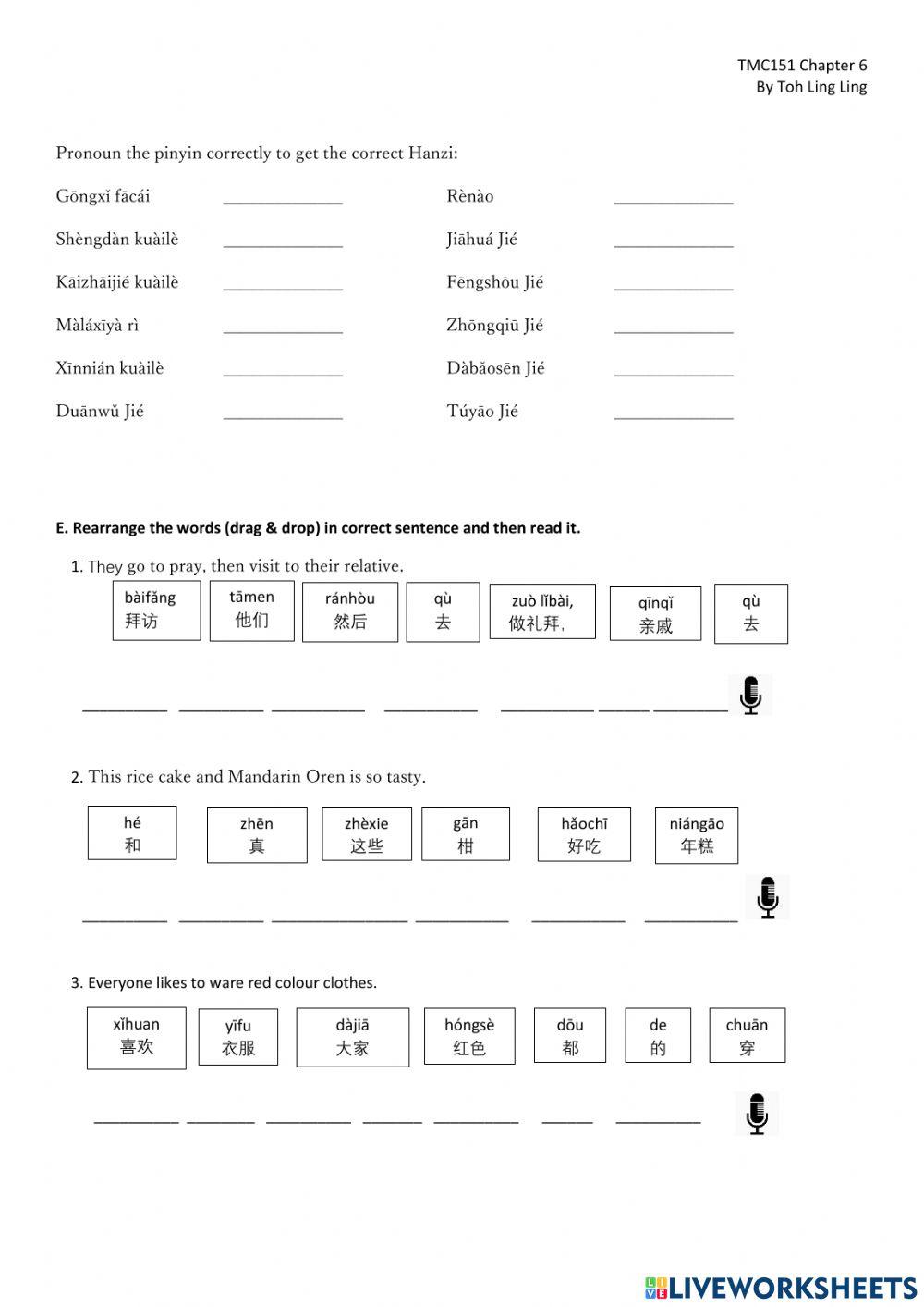 TMC151 Lesson 6 online exercise for | Live Worksheets