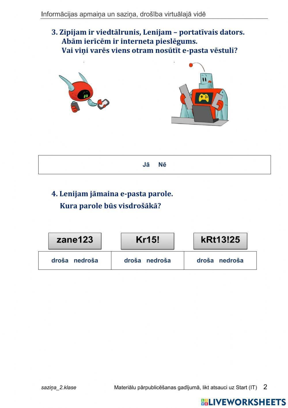Datorika 2.klase | Free Interactive Worksheets | 938163