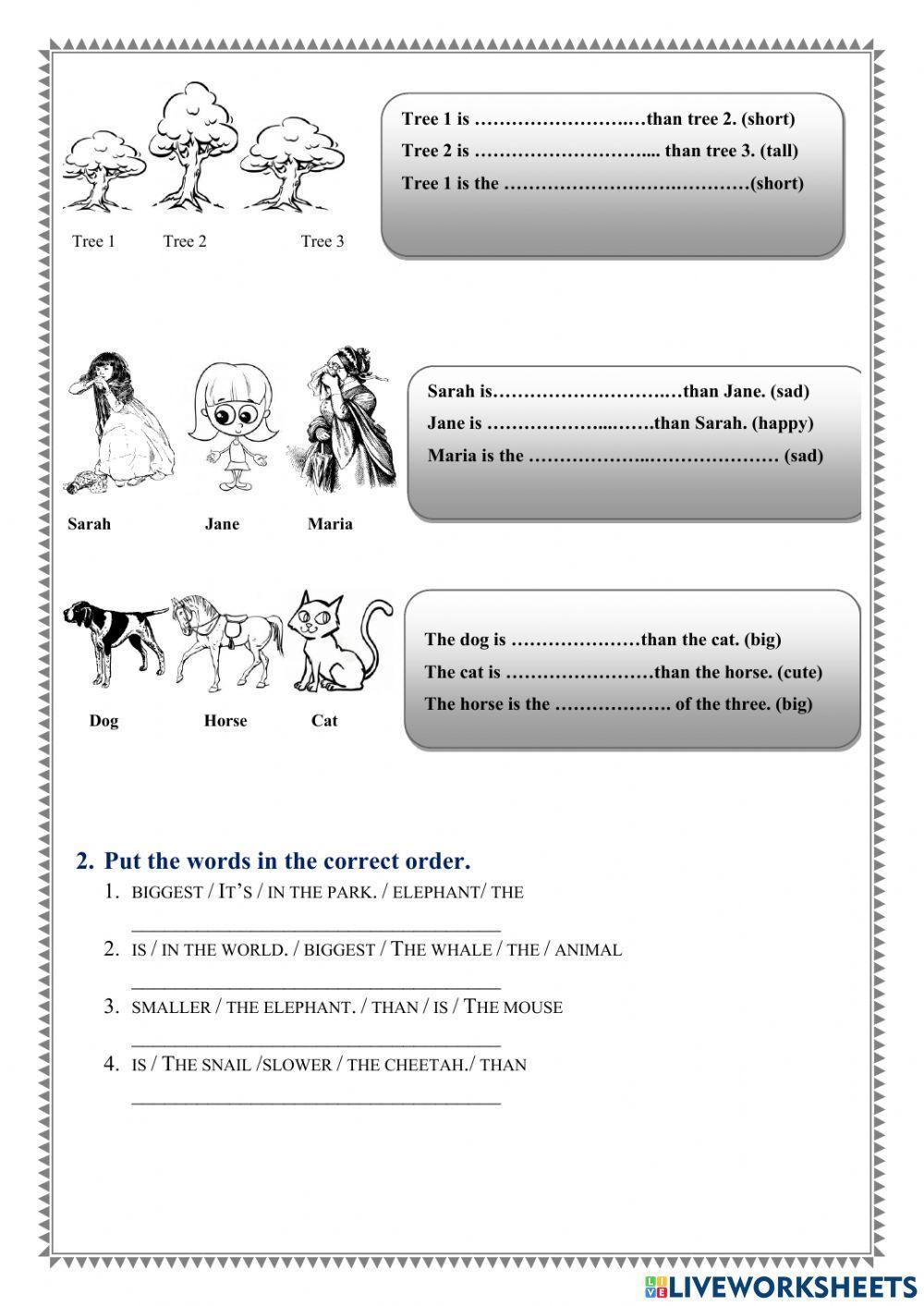 Comparative and… | Free Interactive Worksheets | 938276