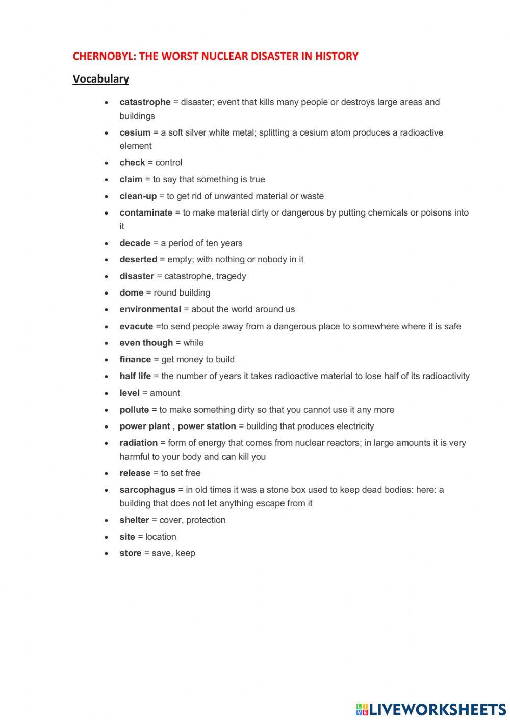 Environment. Ch… | Free Interactive Worksheets | 938326