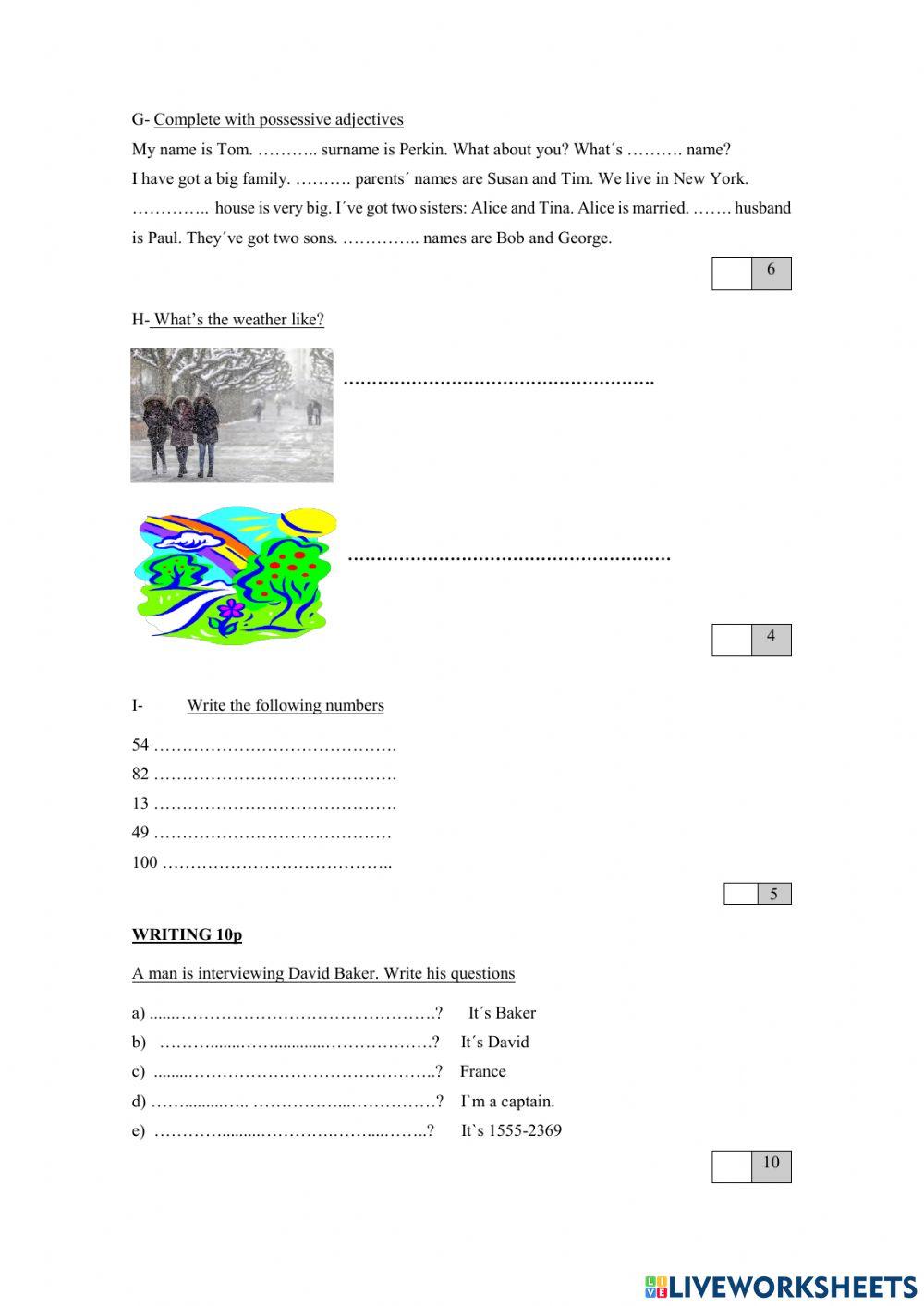 Exam Unit 1 Lev… | Free Interactive Worksheets | 2978546