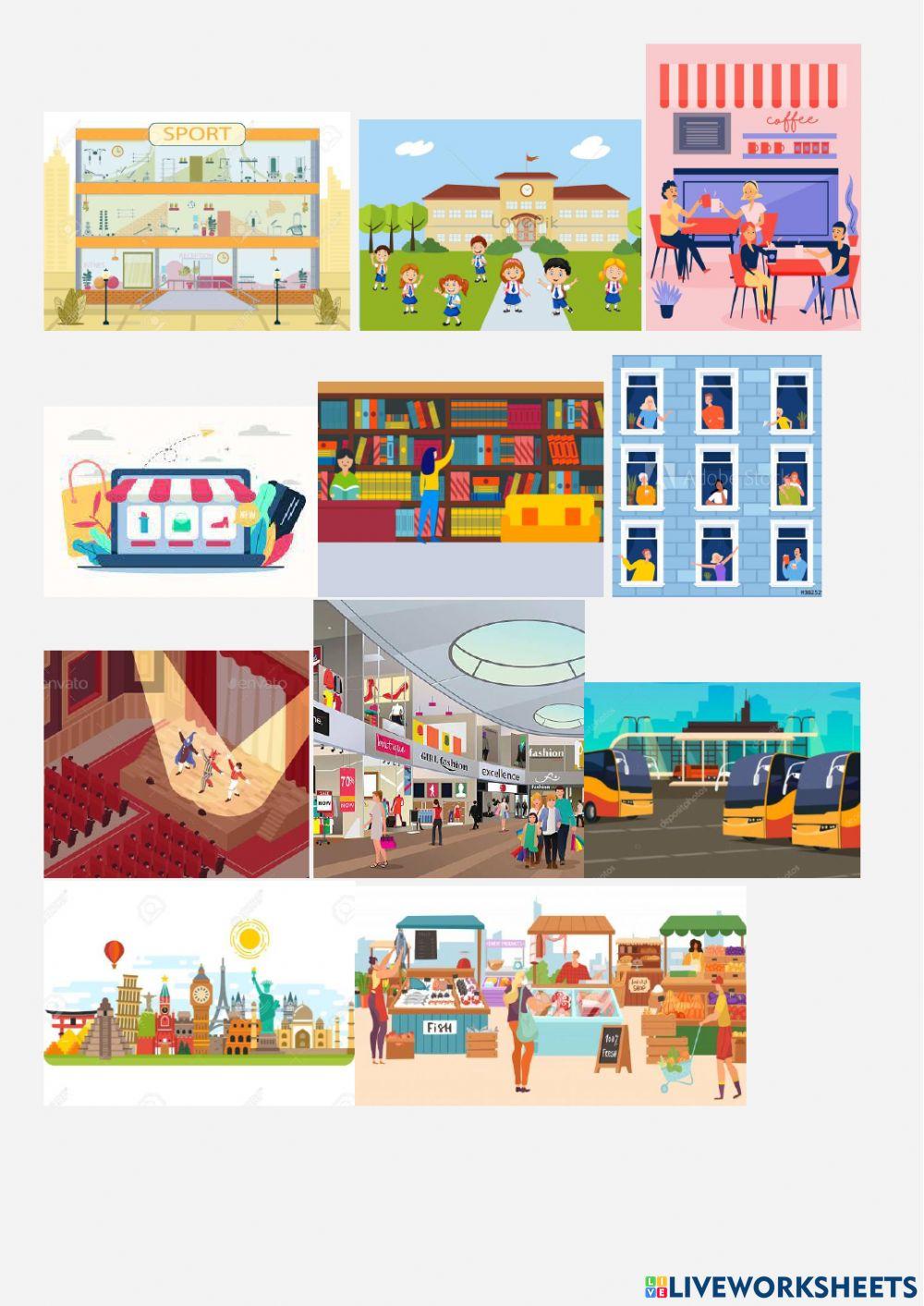 Places in town online exercise for Sexto de primaria | Live Worksheets