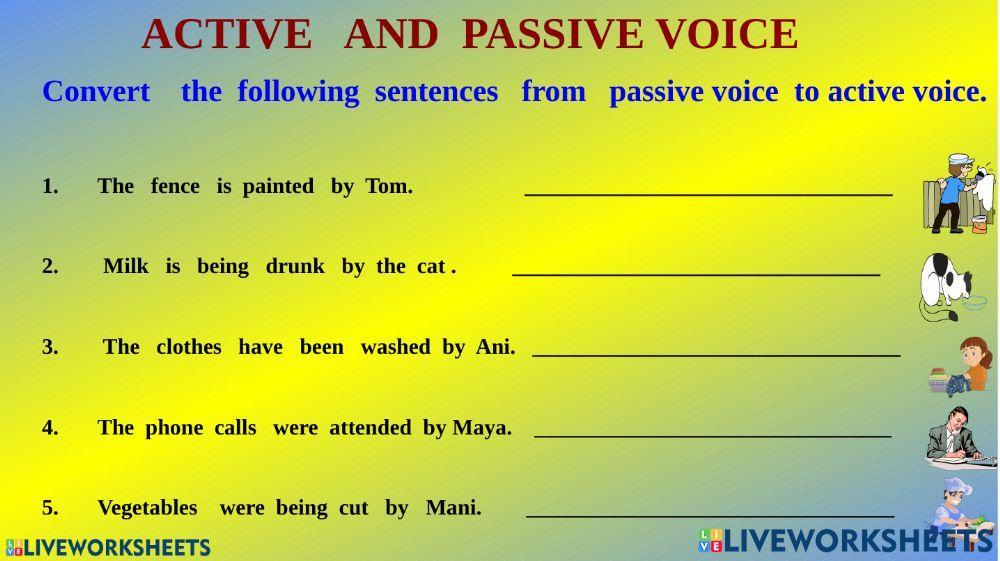Passive to Active for Advance students worksheet | Live Worksheets