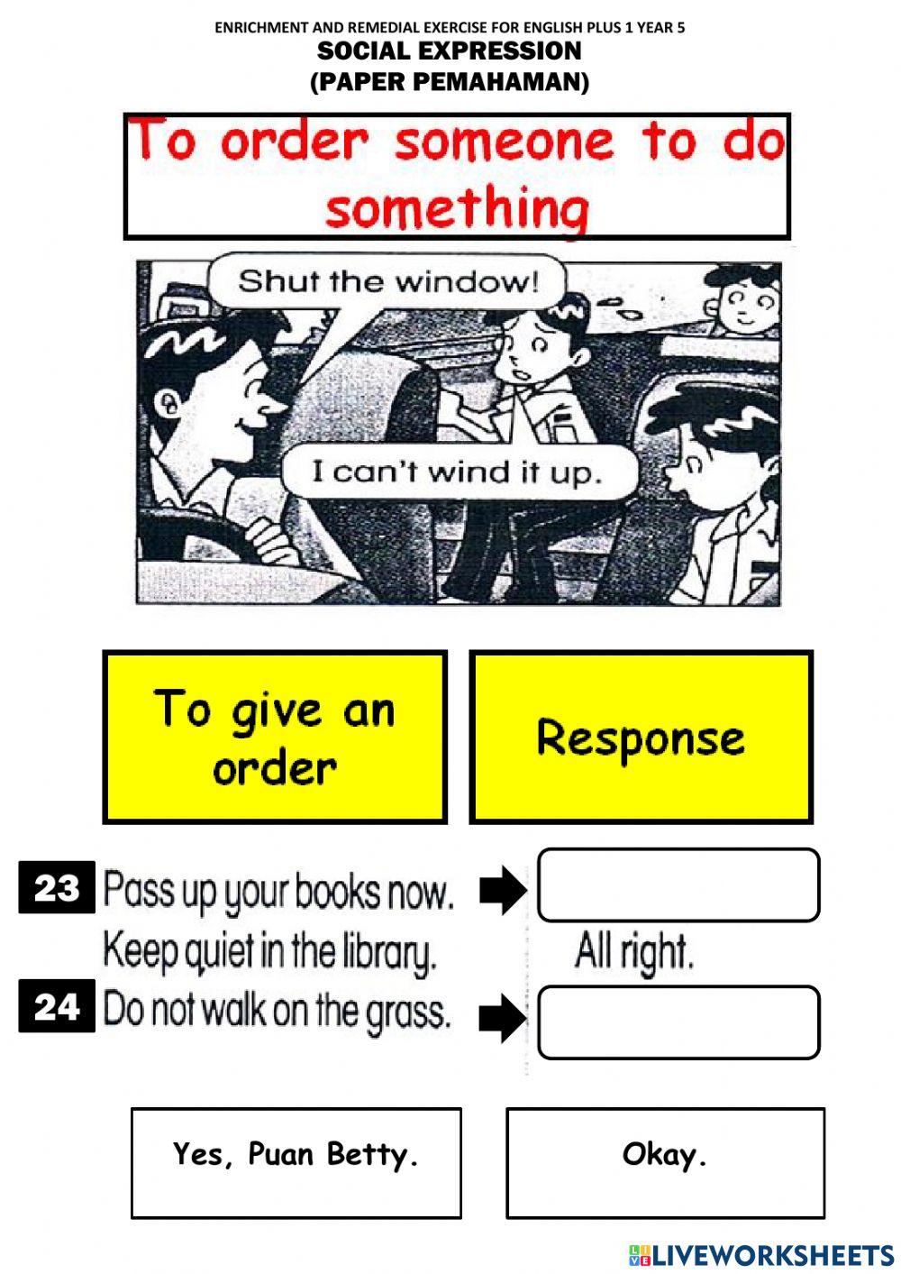 Social Expression Year 5 (Set 3) worksheet | Live Worksheets