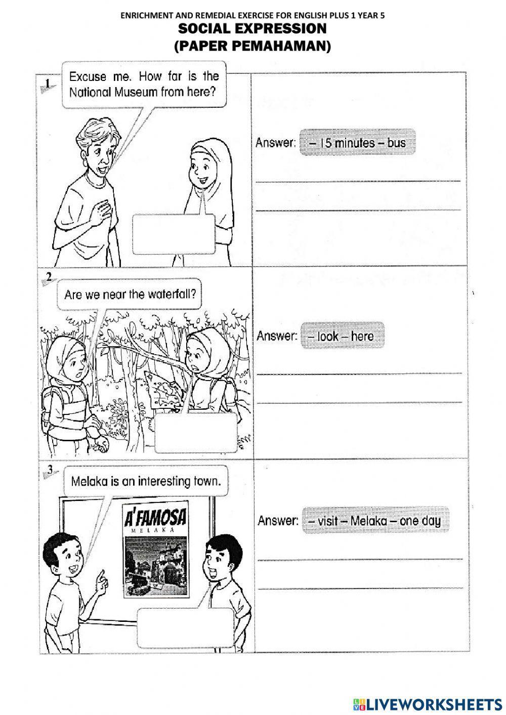 Social Expression Year 5 (Set 4) worksheet | Live Worksheets