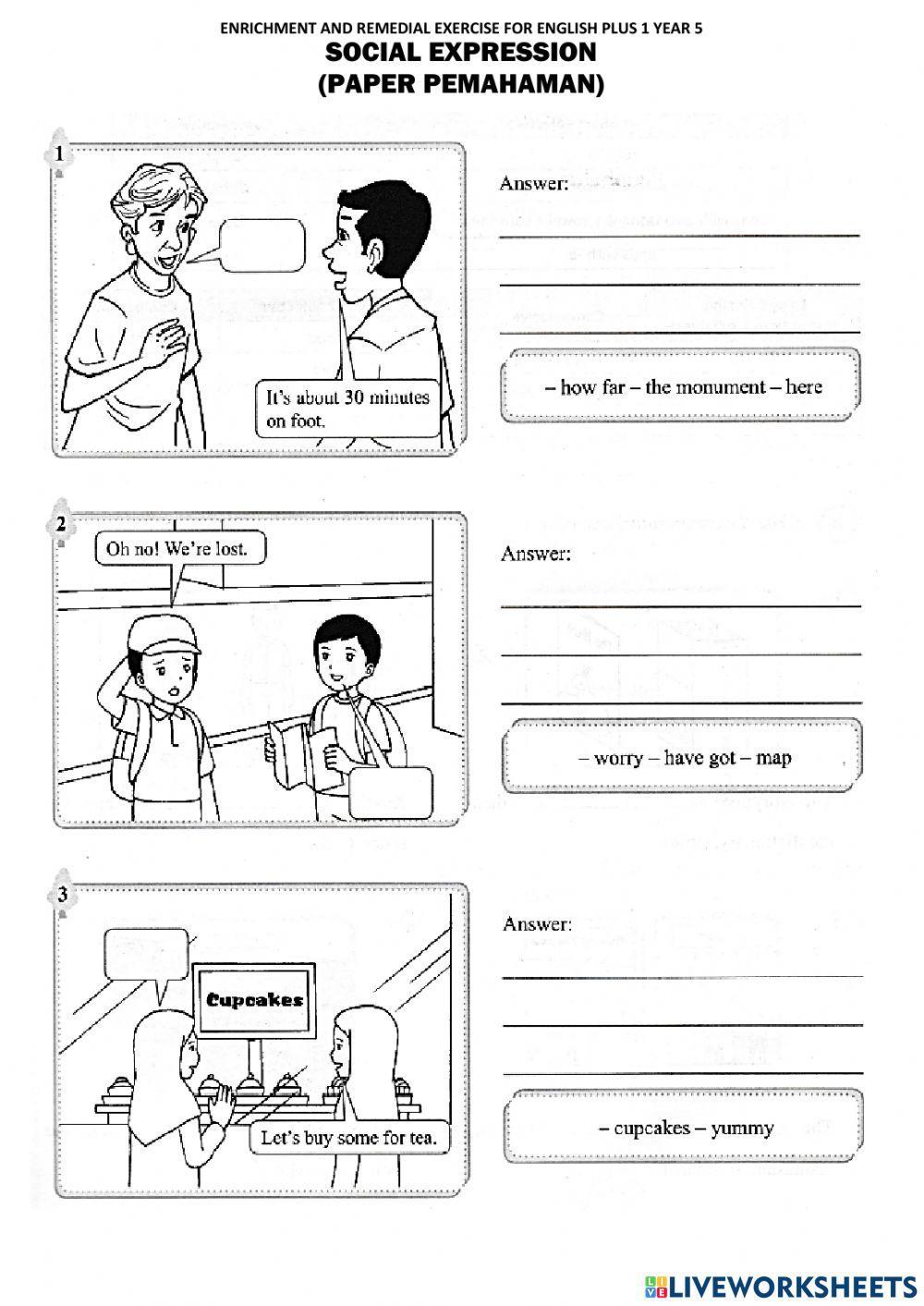 Social Expression Year 5 (Set 4) worksheet | Live Worksheets