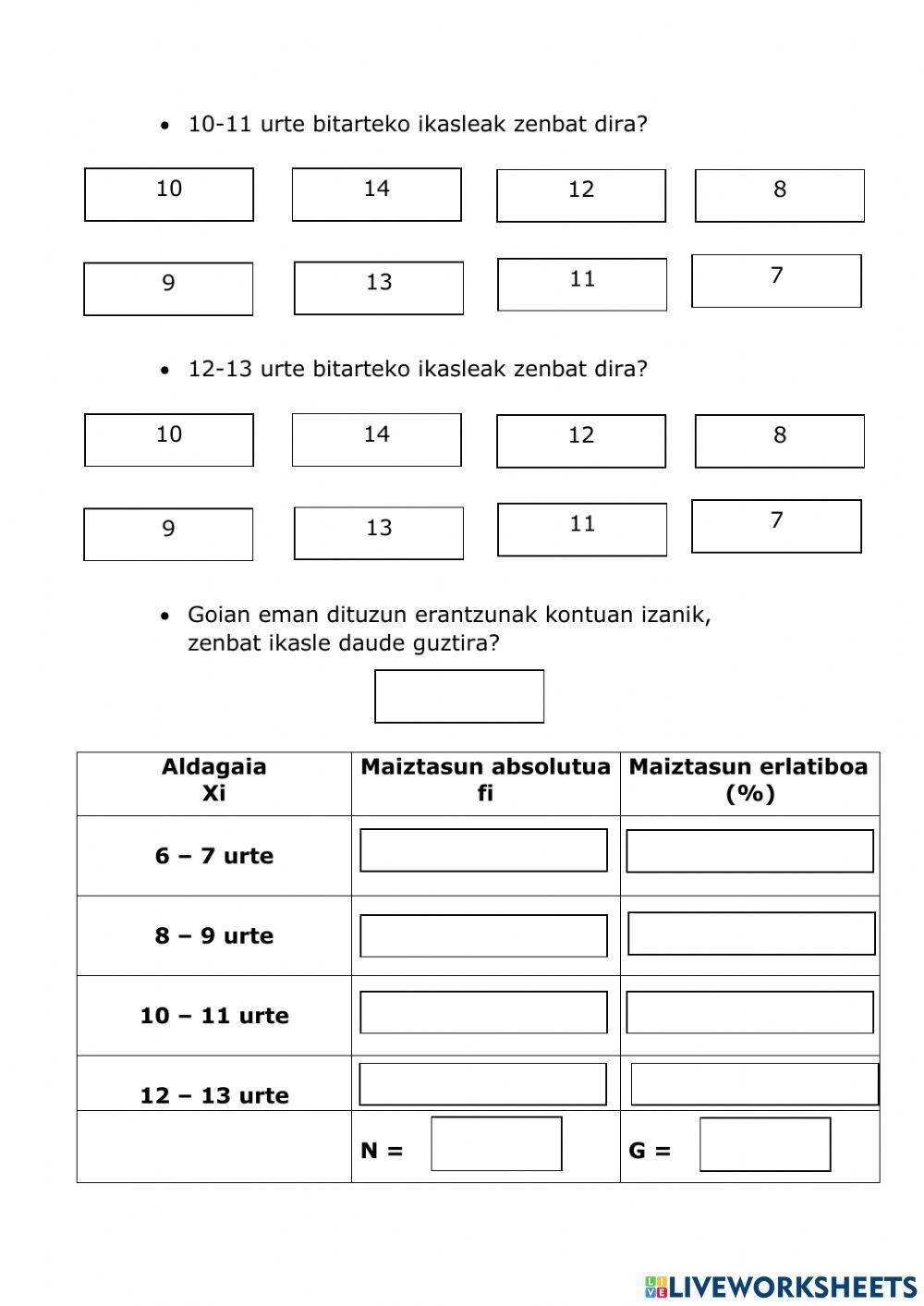 Matematika online exercise for 6 | Live Worksheets
