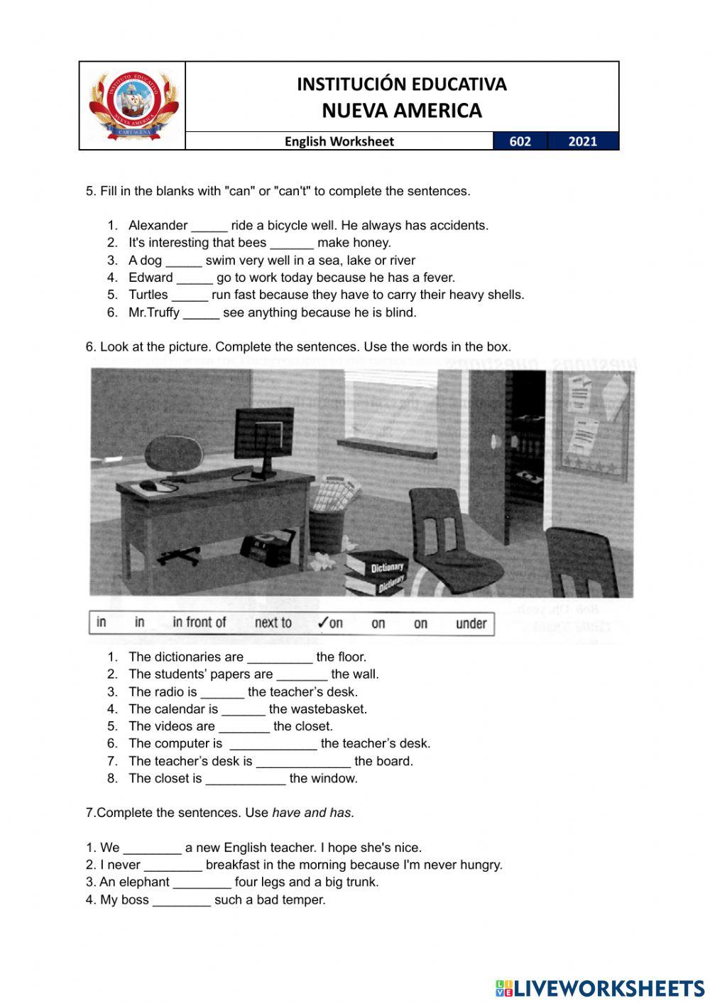 English Workshe… | Free Interactive Worksheets | 4977457