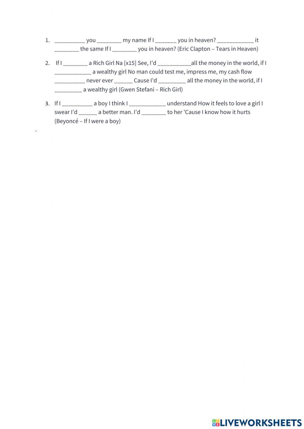 Second conditional songs 941164 | mberezecka1235