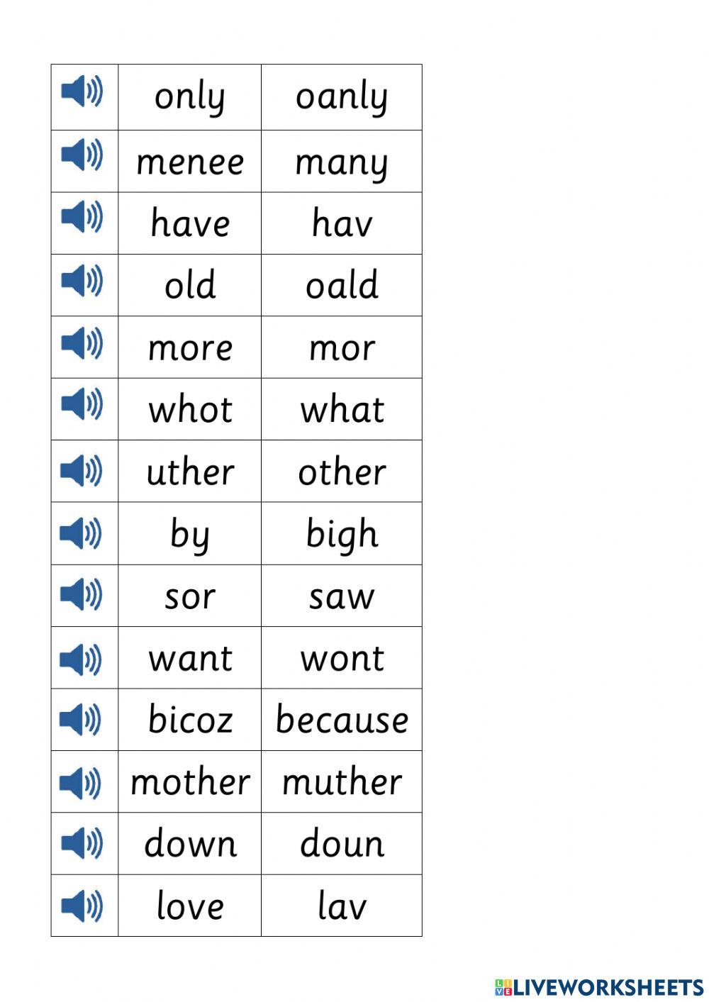 Tricky words grammar book English as a Second Language (ESL) exercise ...