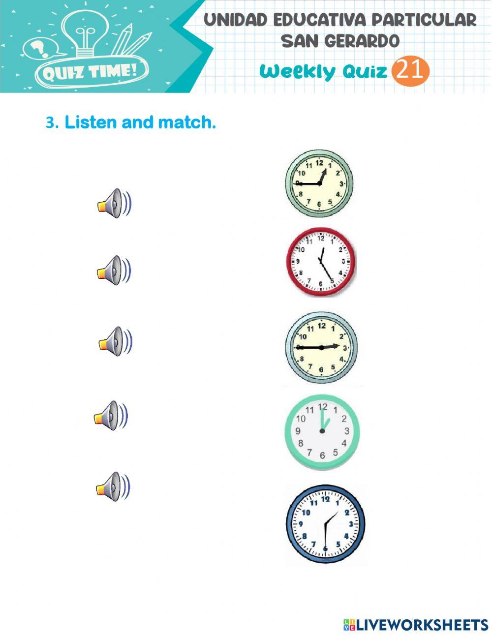 What time is it? online exercise for 4th | Live Worksheets