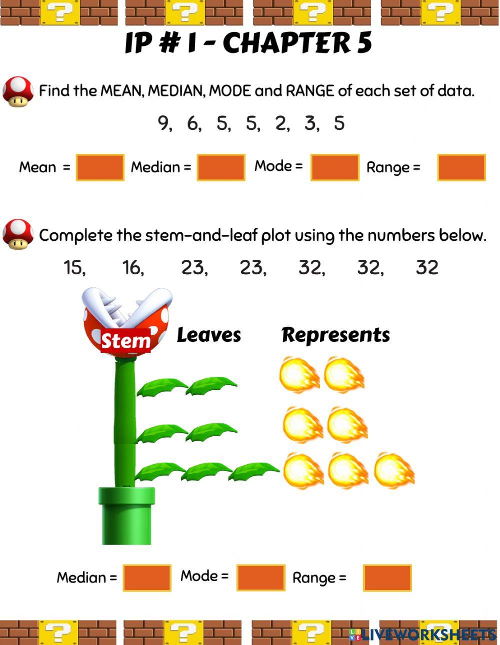 Ip - 1 - chapter 5 worksheet | Live Worksheets