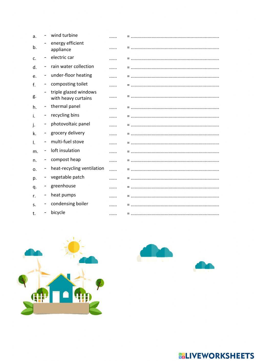 Eco-housing (pa… | Free Interactive Worksheets | 943015