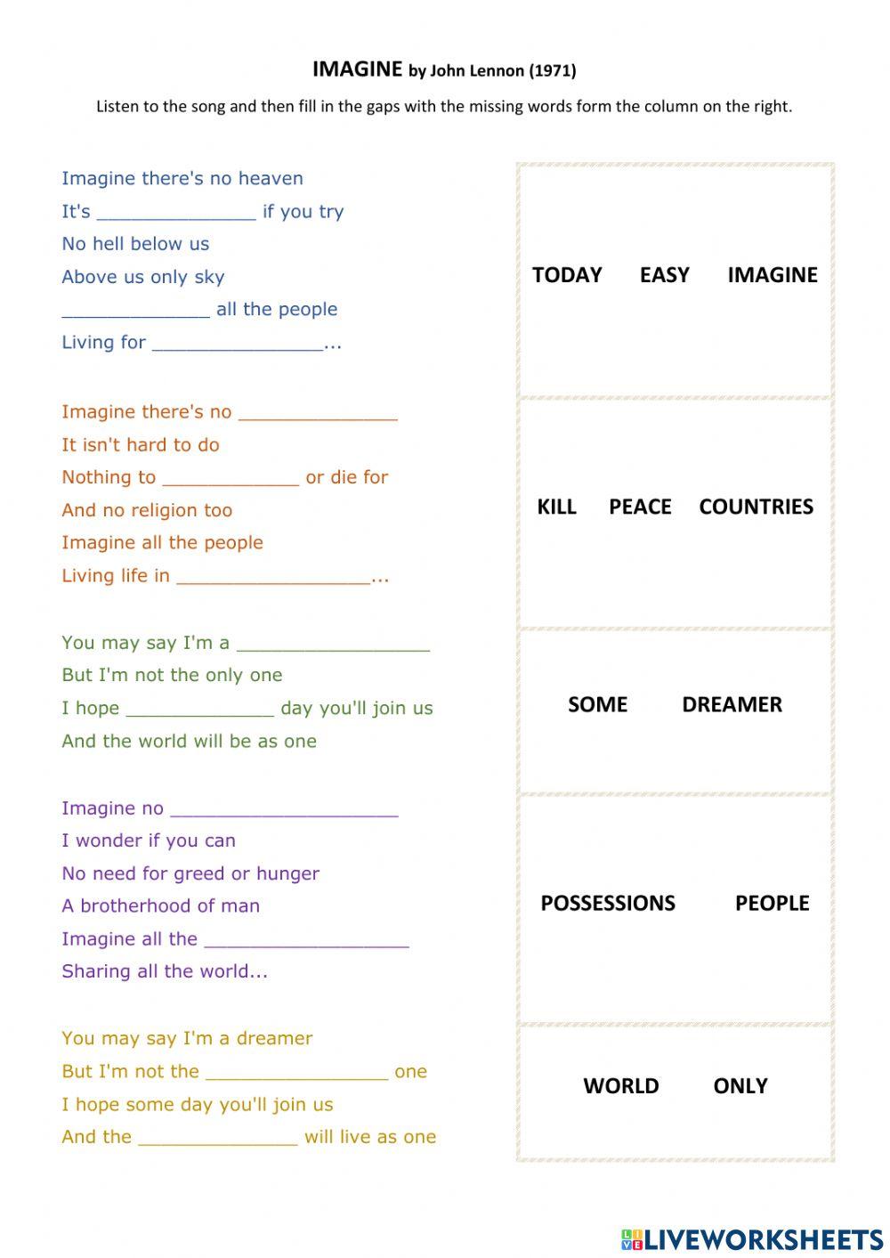 1021684 | Imagine Listening | PSal | LiveWorksheets