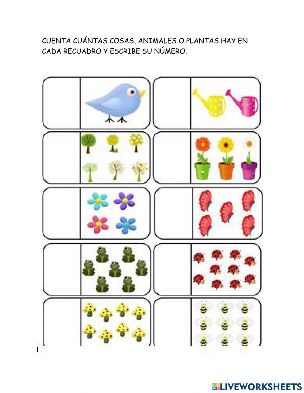 Contar cosas | MartiGR | Live Worksheets