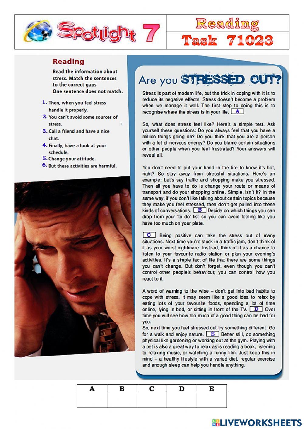 Spotlight 7 Task 71023 worksheet | Live Worksheets