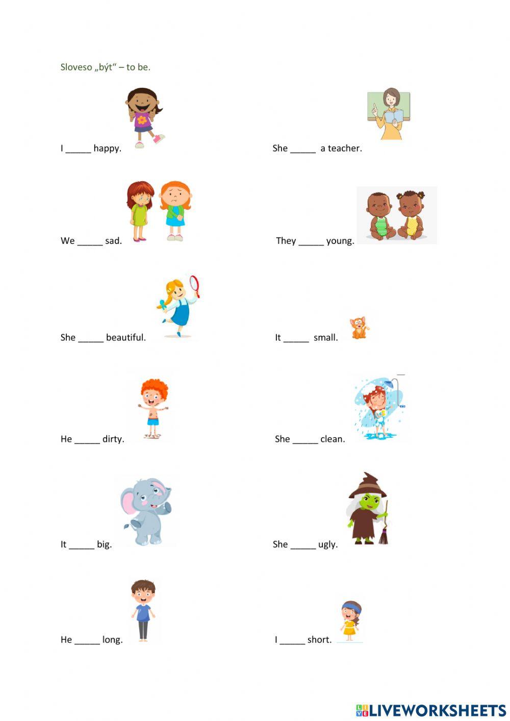 Sloveso to be worksheet | Live Worksheets