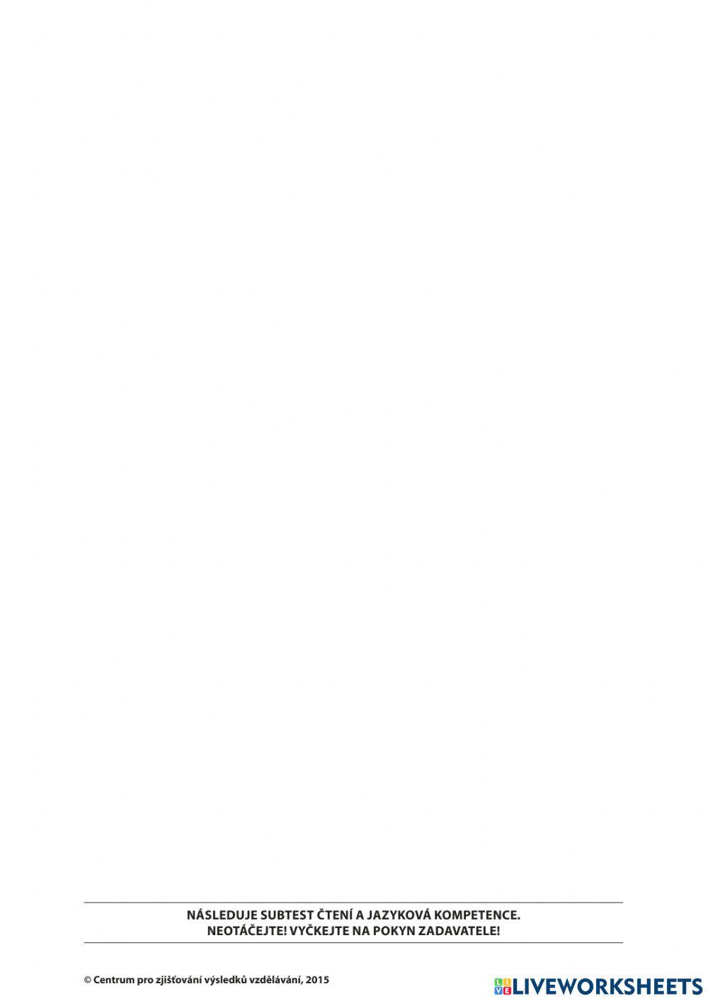 DT English ilustrační 2016 part 1 worksheet | Live Worksheets