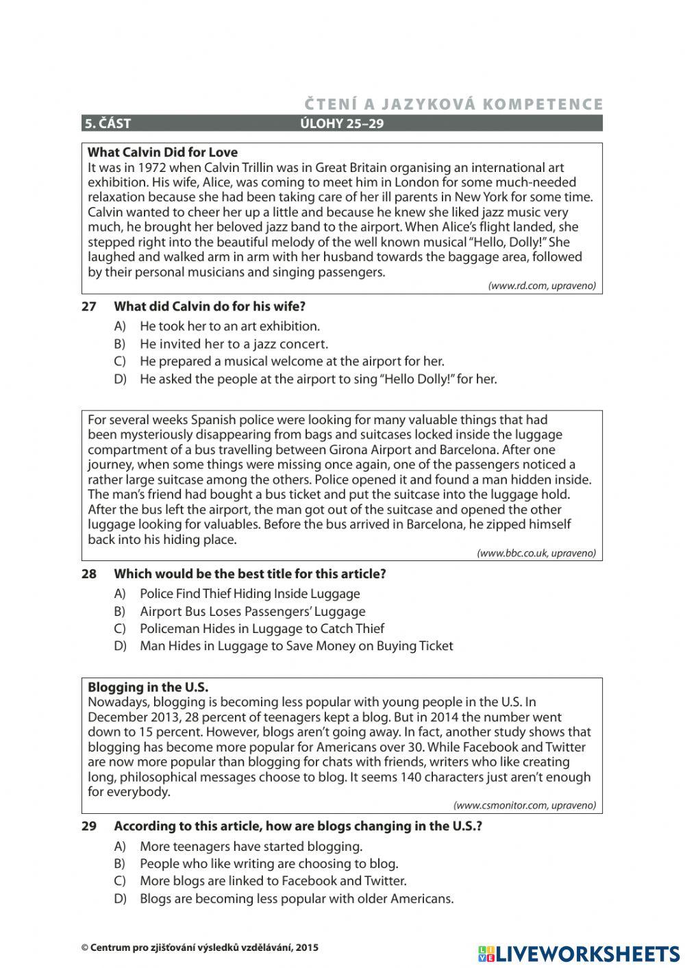 DT English ilustrační 2016 part 1 worksheet | Live Worksheets