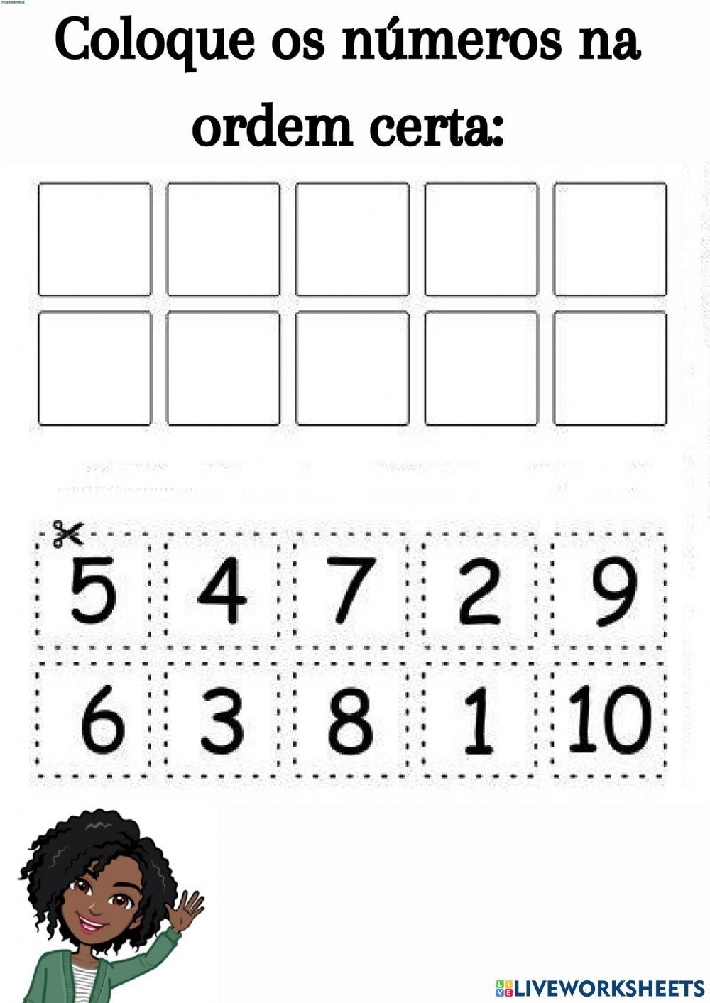 Ordem numerica interactive activity | Live Worksheets