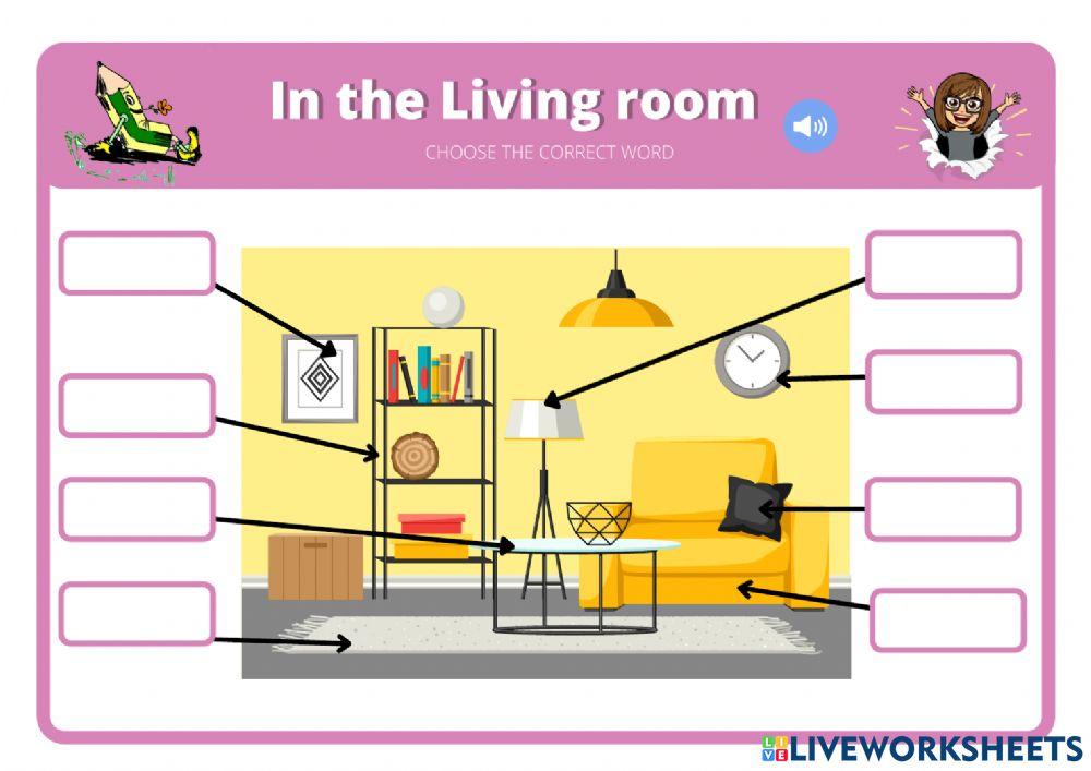 In the living room | msole124 | Live Worksheets