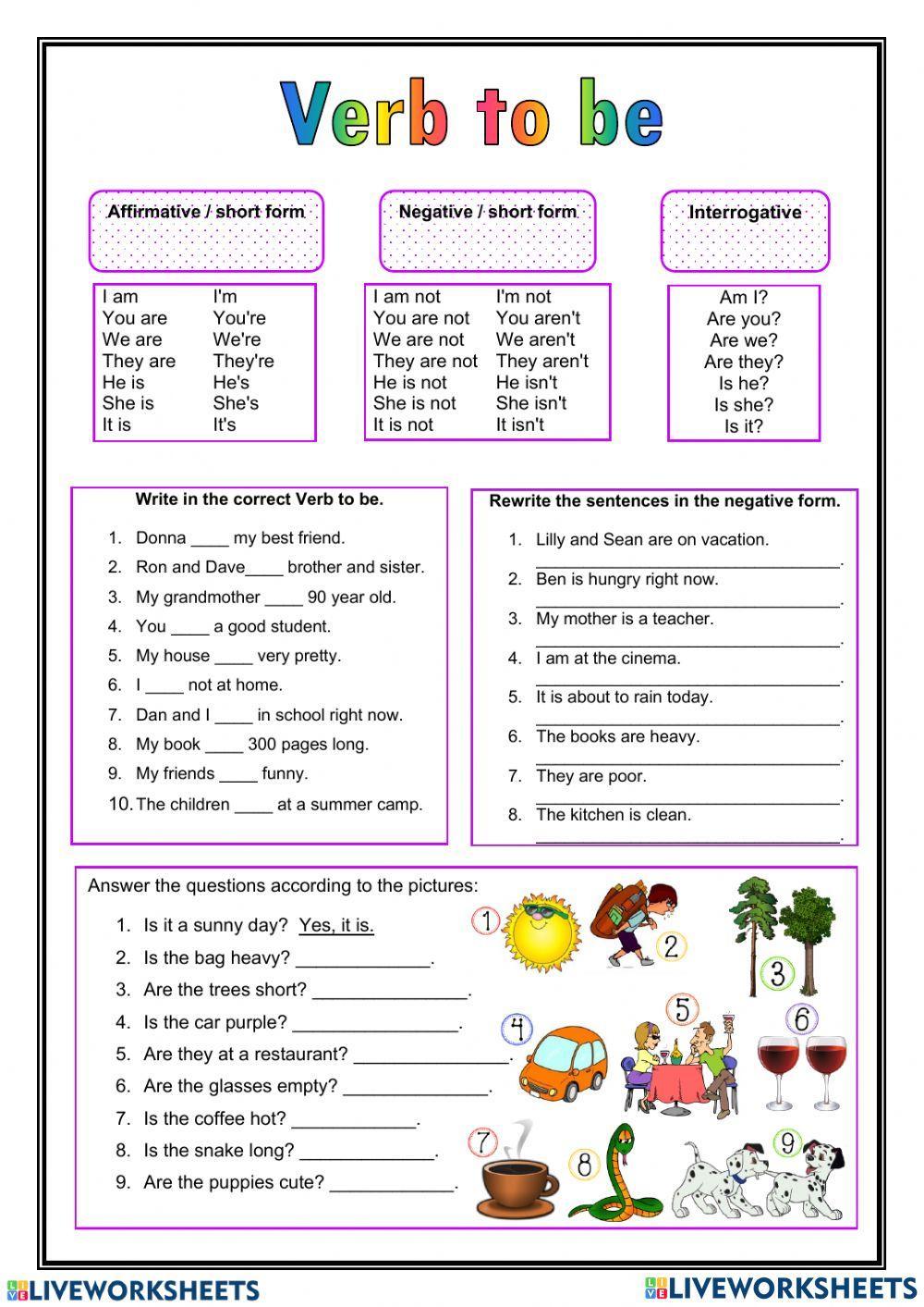 944591 | To be present tense | Ali Diaz | LiveWorksheets