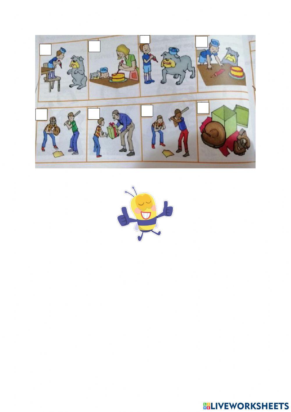 Ordenar secuencias de dibujos worksheet | Live Worksheets