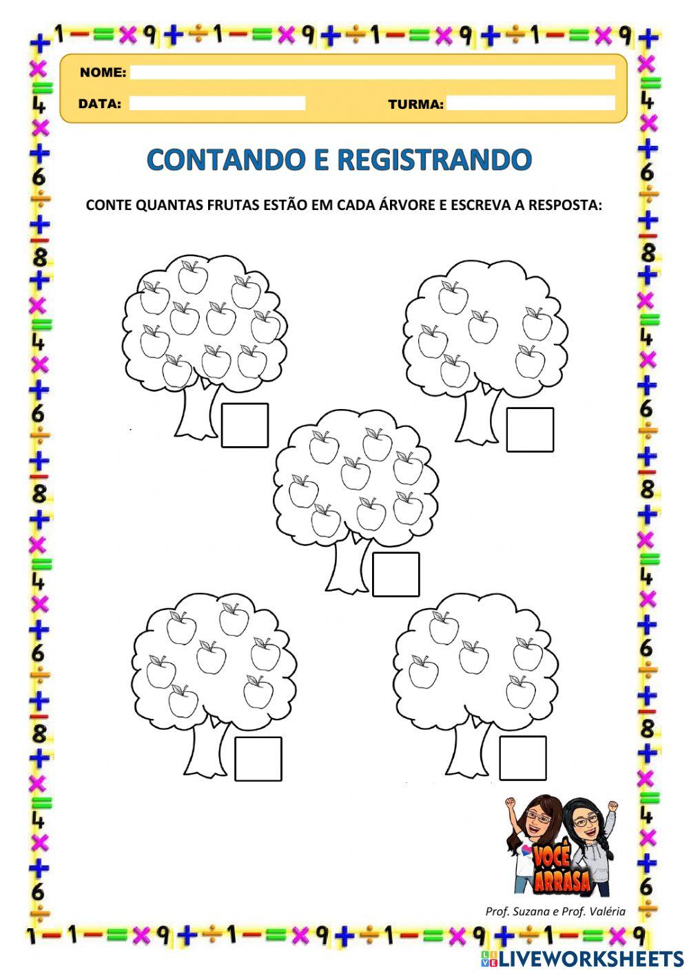 Contando e Registrando interactive worksheet | Live Worksheets