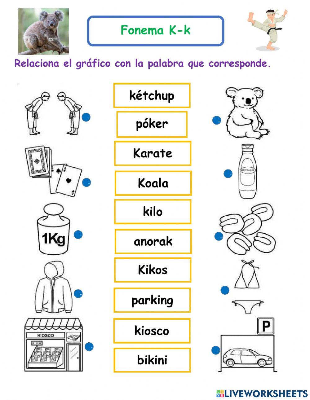 944948 | Lectura de palabras fonema K-k | JAKKYTA