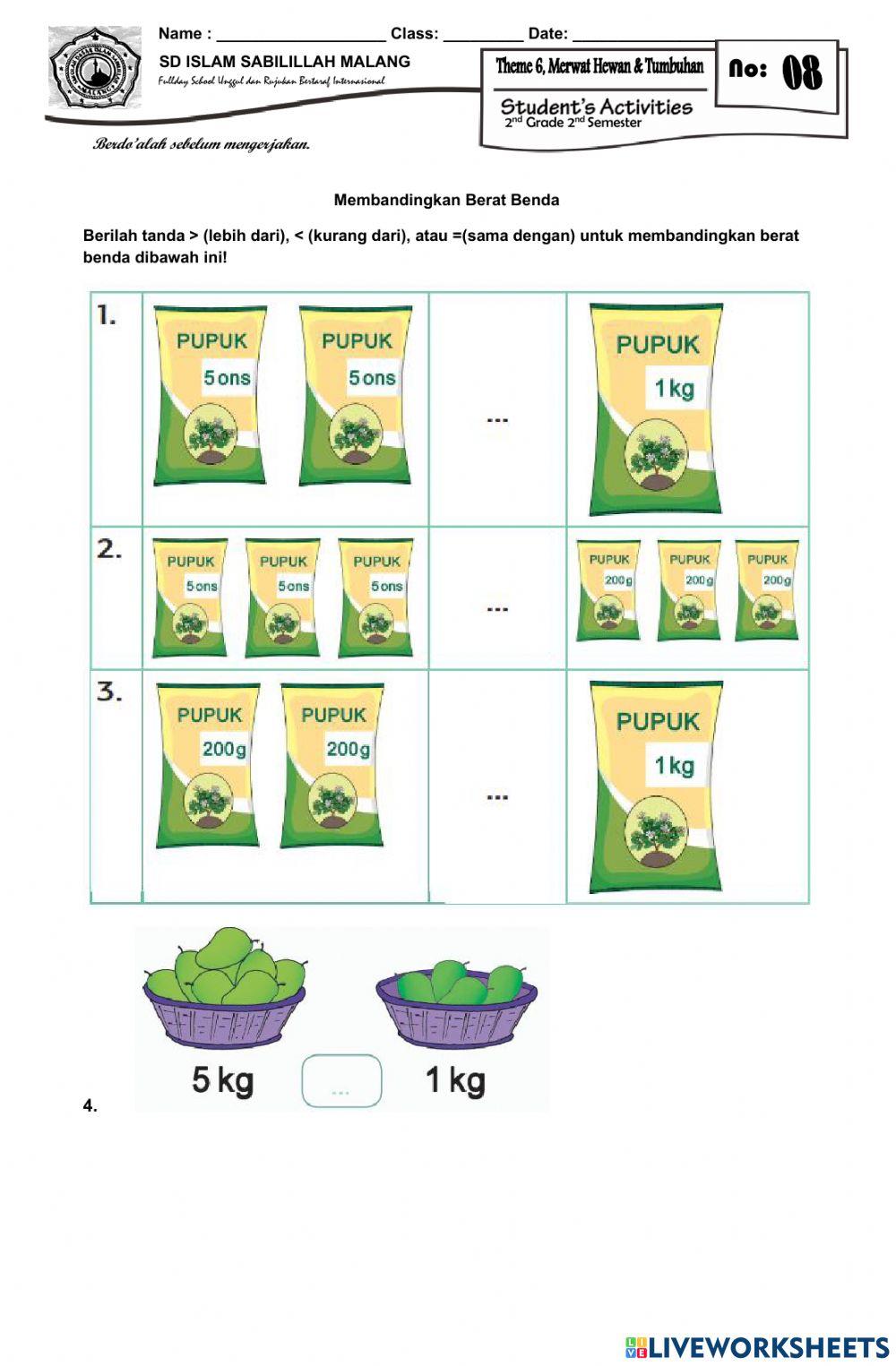 Membandingkan Berat Benda | M_Syukron | Live