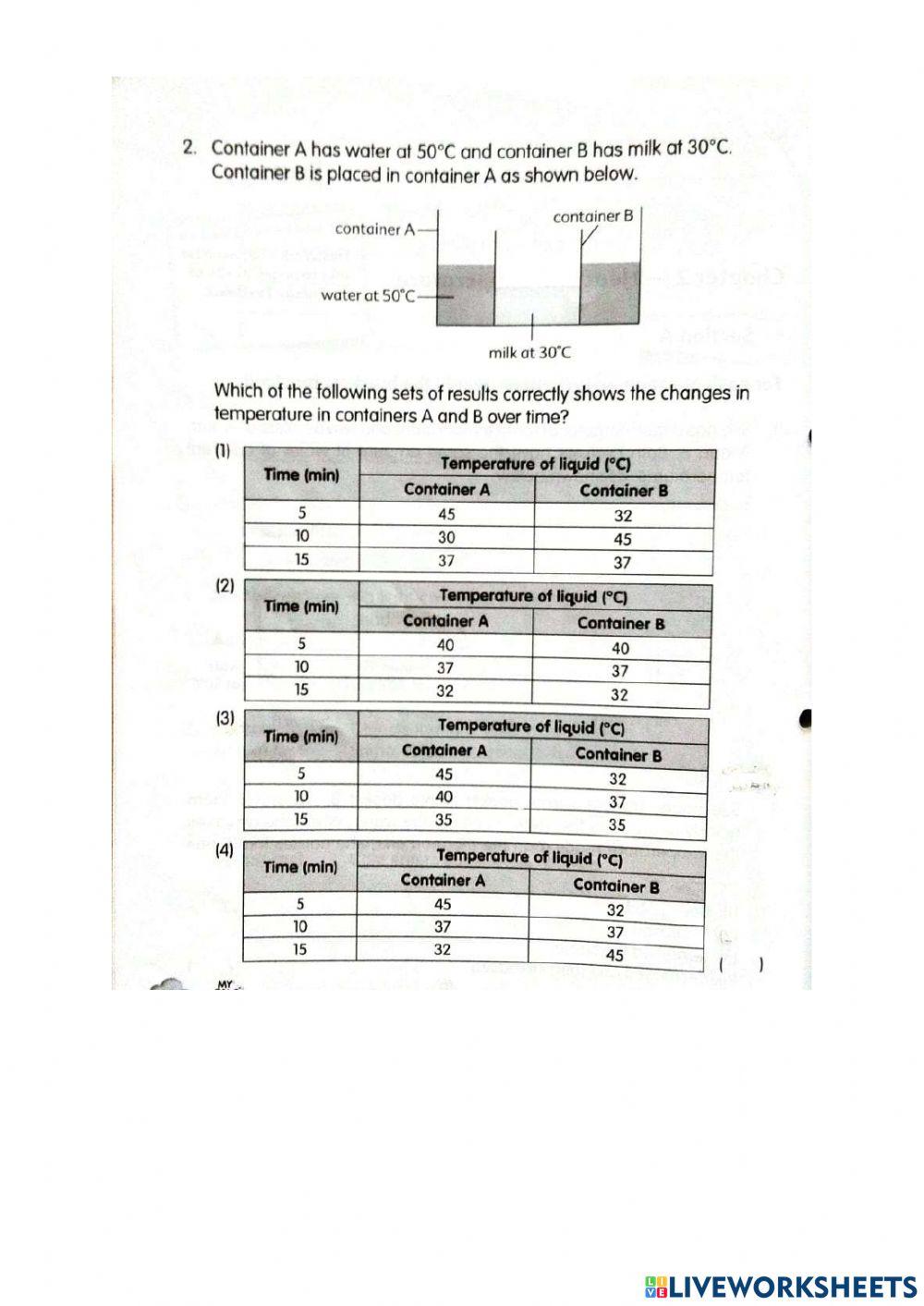 P4-Heat and Temperature online exercise for | Live Worksheets