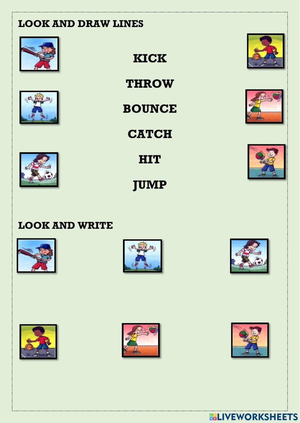 Look and Draw Lines-Look and Write worksheet | Live Worksheets