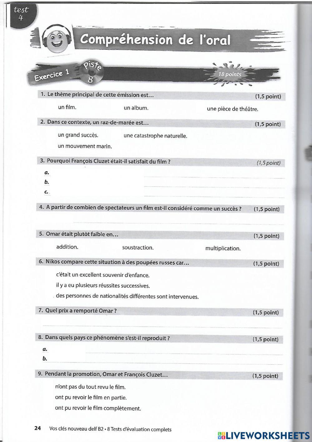 Delf B2 Examen Blanc N 2 Oraux Online Exercise For Live Worksheets delf-b2-examen-blanc-n-2-oraux-online-exercise-for-live-worksheets