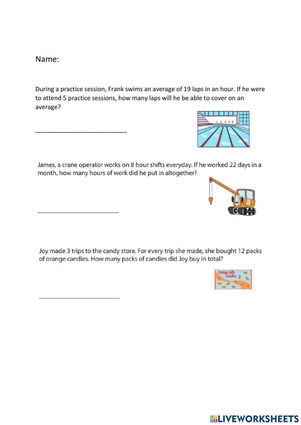 Math online exercise for 4 | Live Worksheets