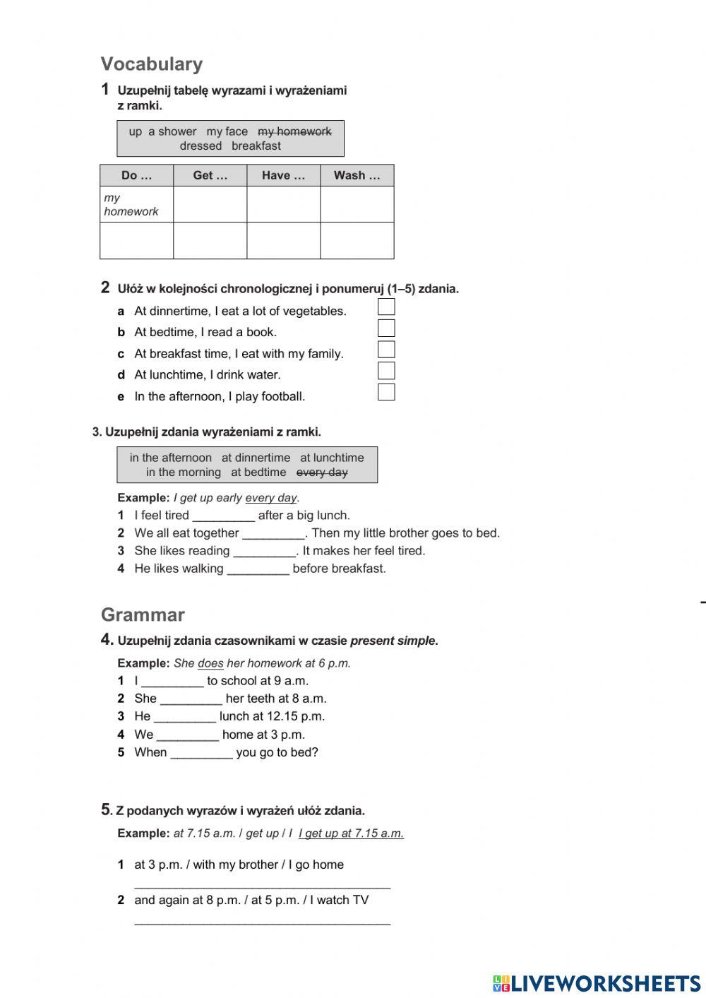 Link 4, unit 5 sprawdzian online exercise for | Live Worksheets