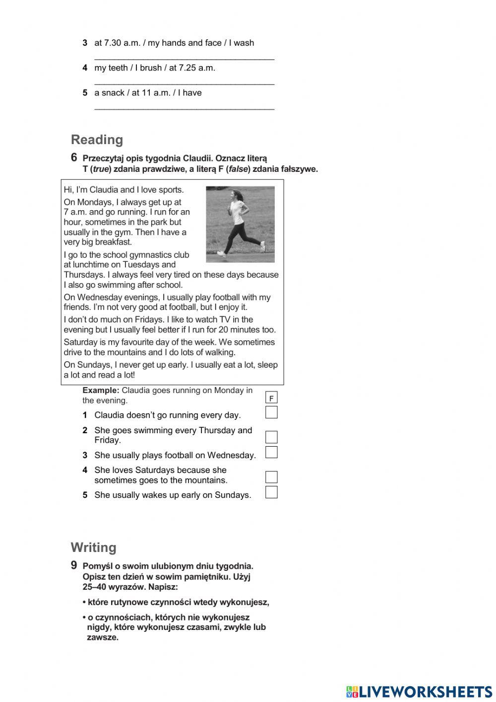 Link 4, unit 5 sprawdzian online exercise for | Live Worksheets