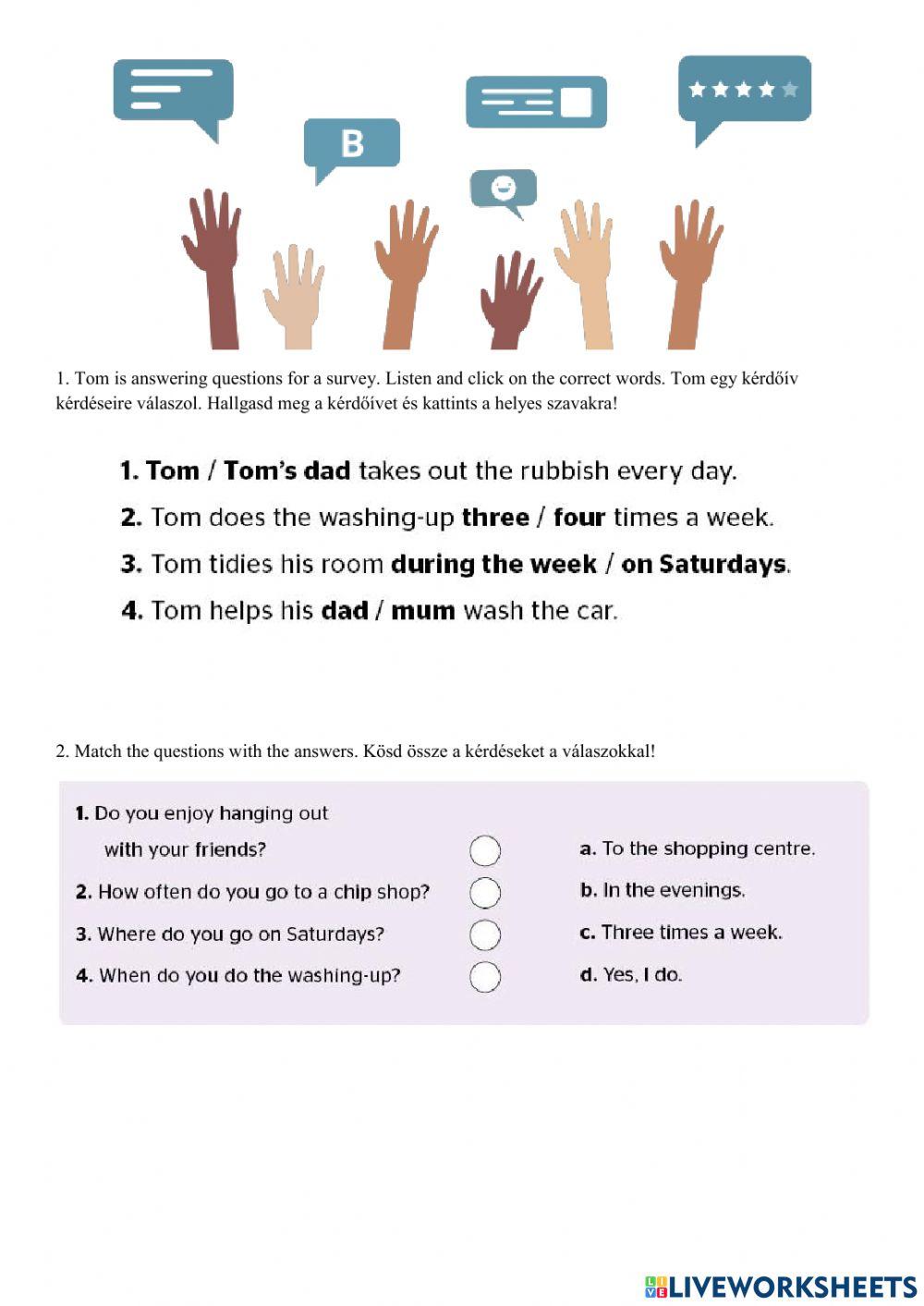 Survey online worksheet | Live Worksheets