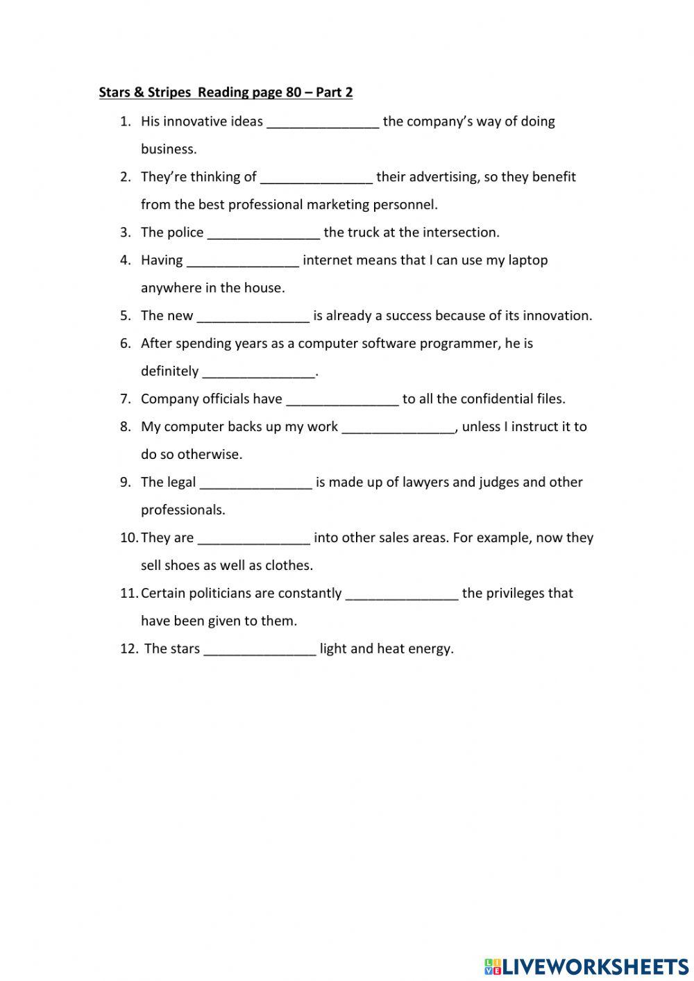 Stars & Stripes ECPE worksheet | Live Worksheets