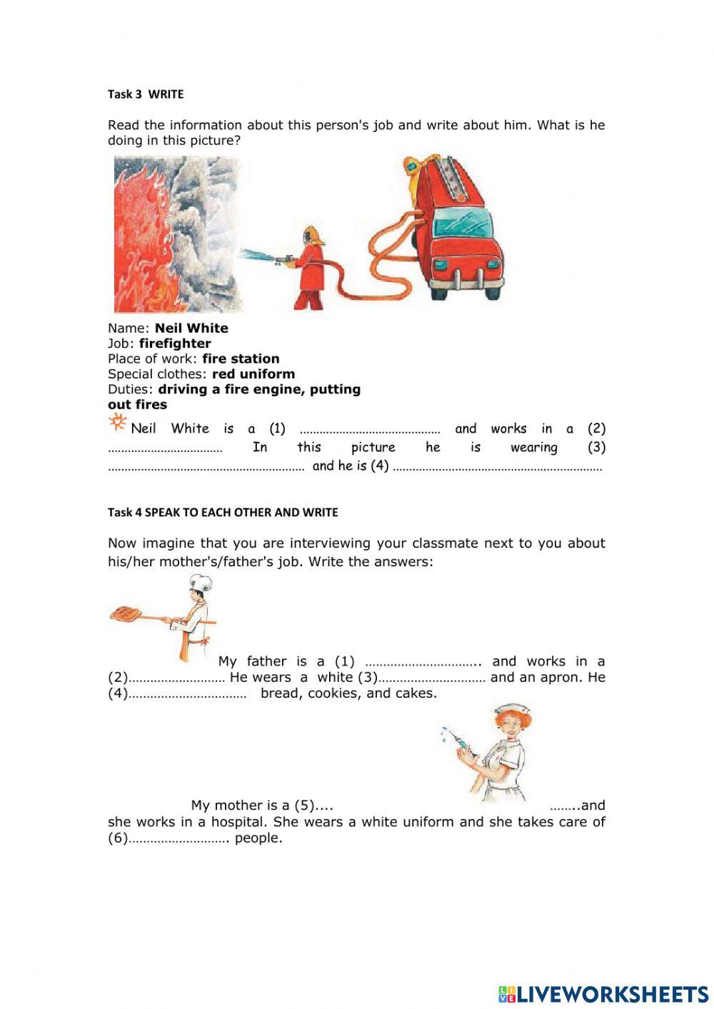 JOBS: D class,Unit 7, Lesson 2,What do you do ? online exercise for ...