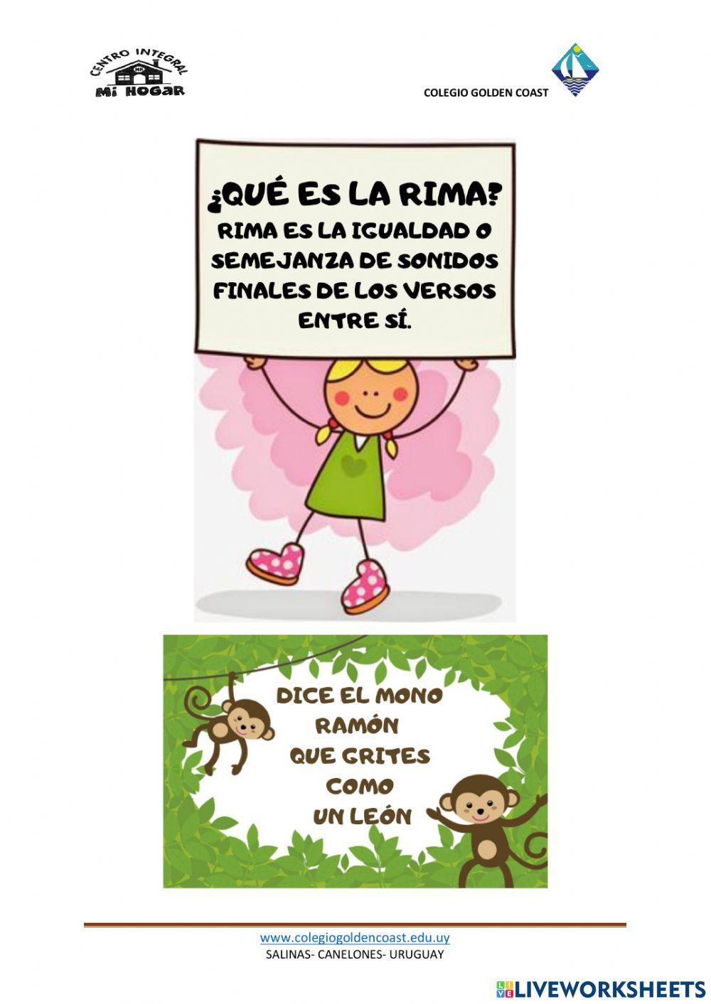 Rimas online exercise for 4Y5 | Live Worksheets