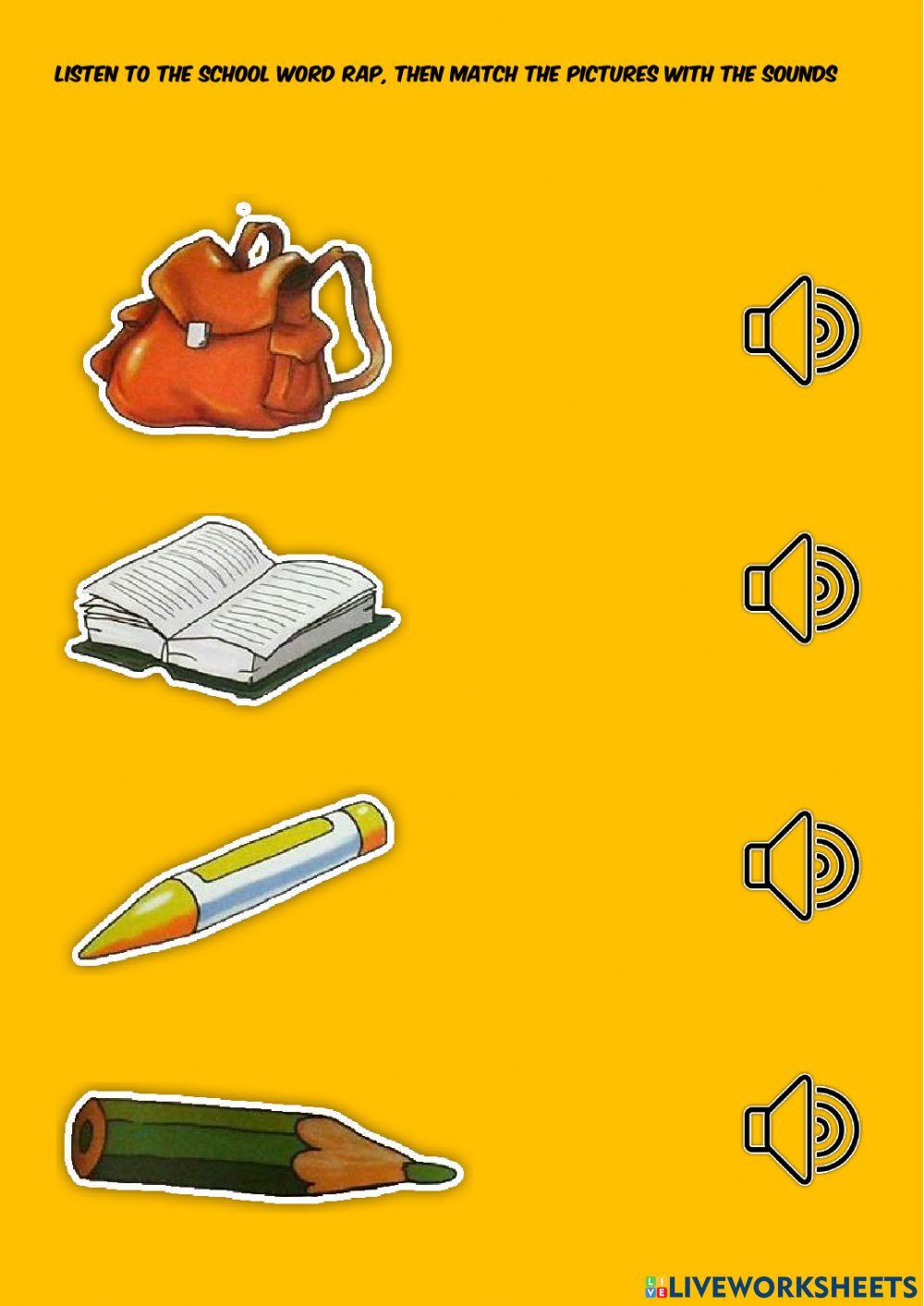 School Word Rap worksheet | Live Worksheets