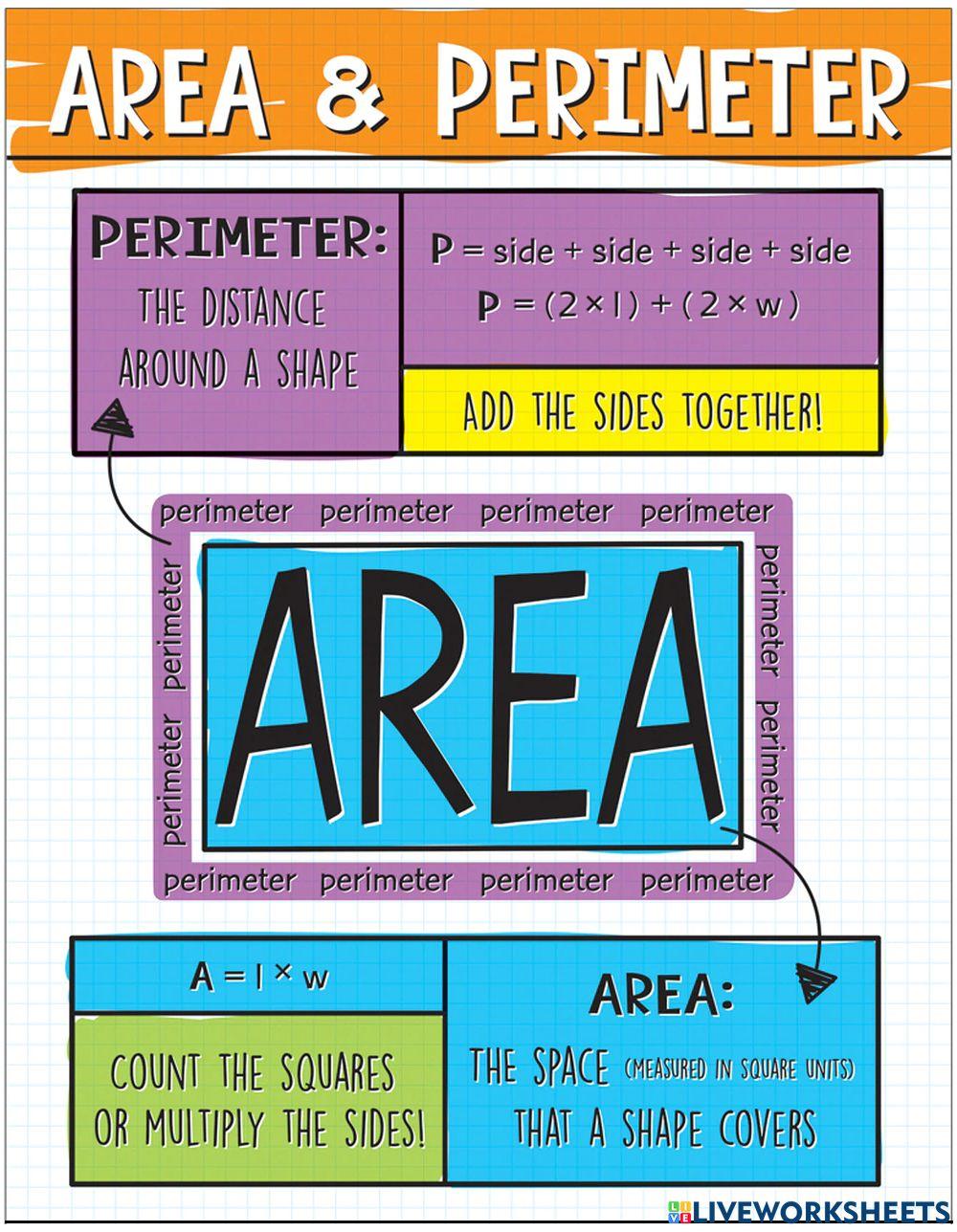 Area worksheet for 5 | Live Worksheets