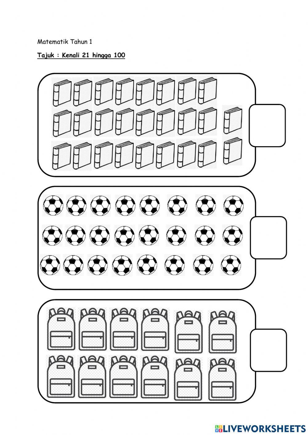 Matematik online exercise for Tahun 1 | Live Worksheets